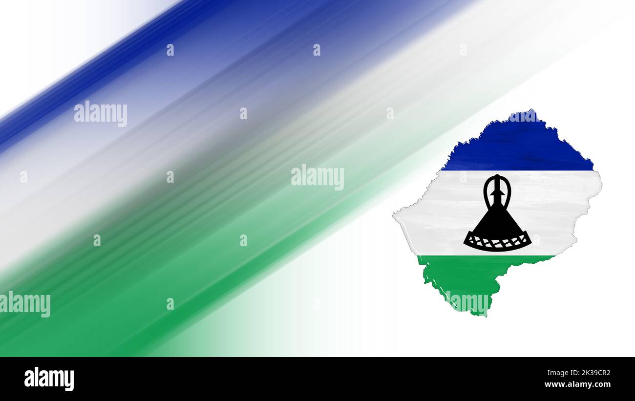 Map of Lesotho, flag map, National colors background Stock Photo - Alamy
