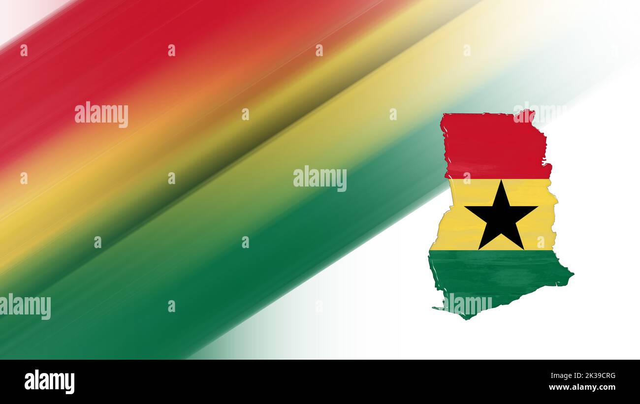 Map of Ghana, flag map, National colors background Stock Photo - Alamy