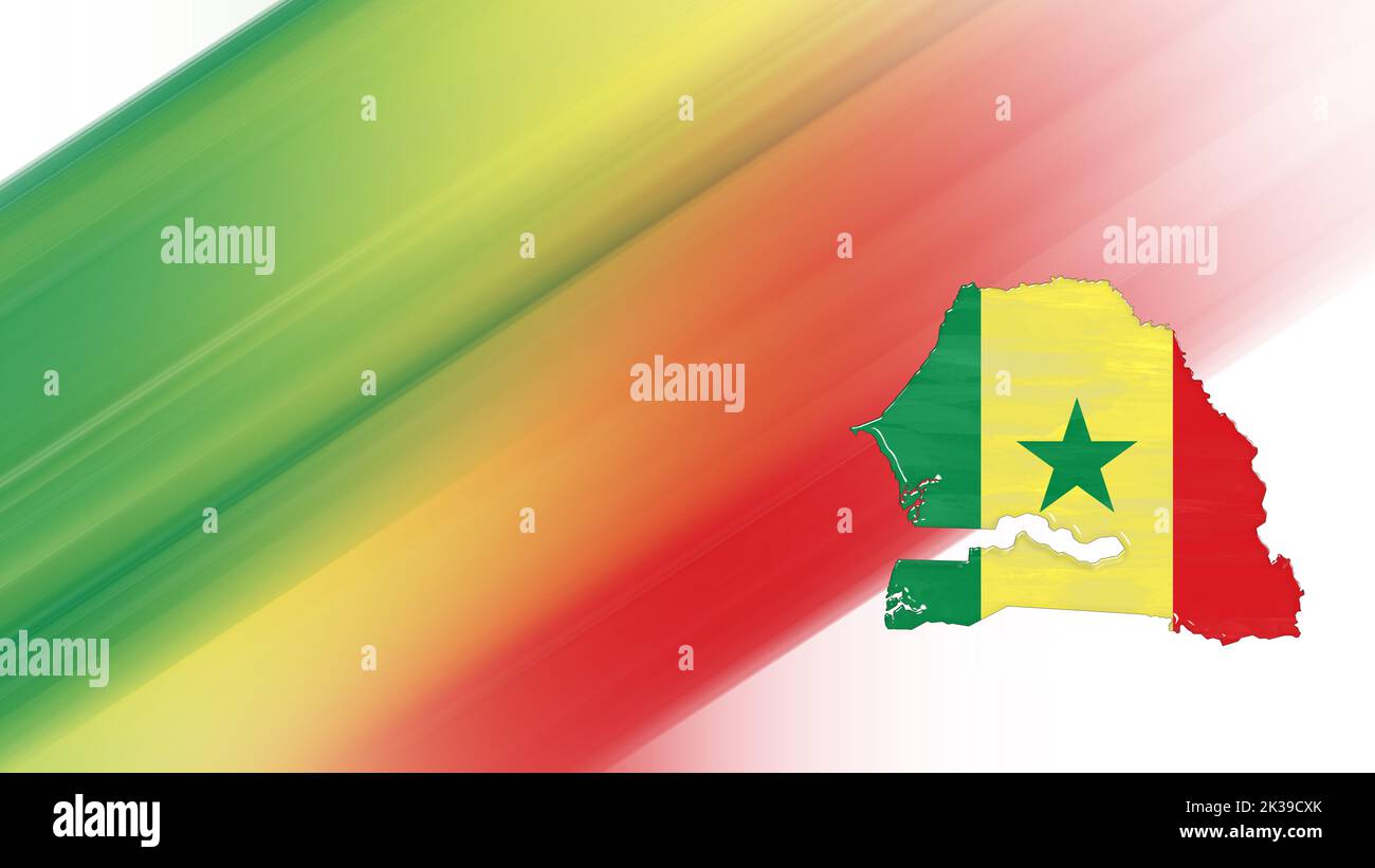 Map of Senegal, flag map, National colors background Stock Photo - Alamy