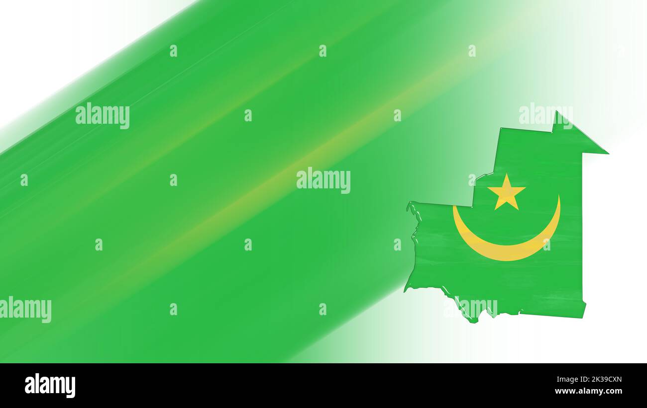 Map of Mauritania, flag map, National colors background Stock Photo - Alamy
