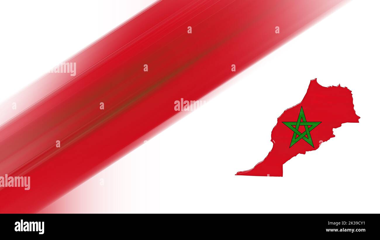 Map of Morocco, flag map, National colors background Stock Photo - Alamy