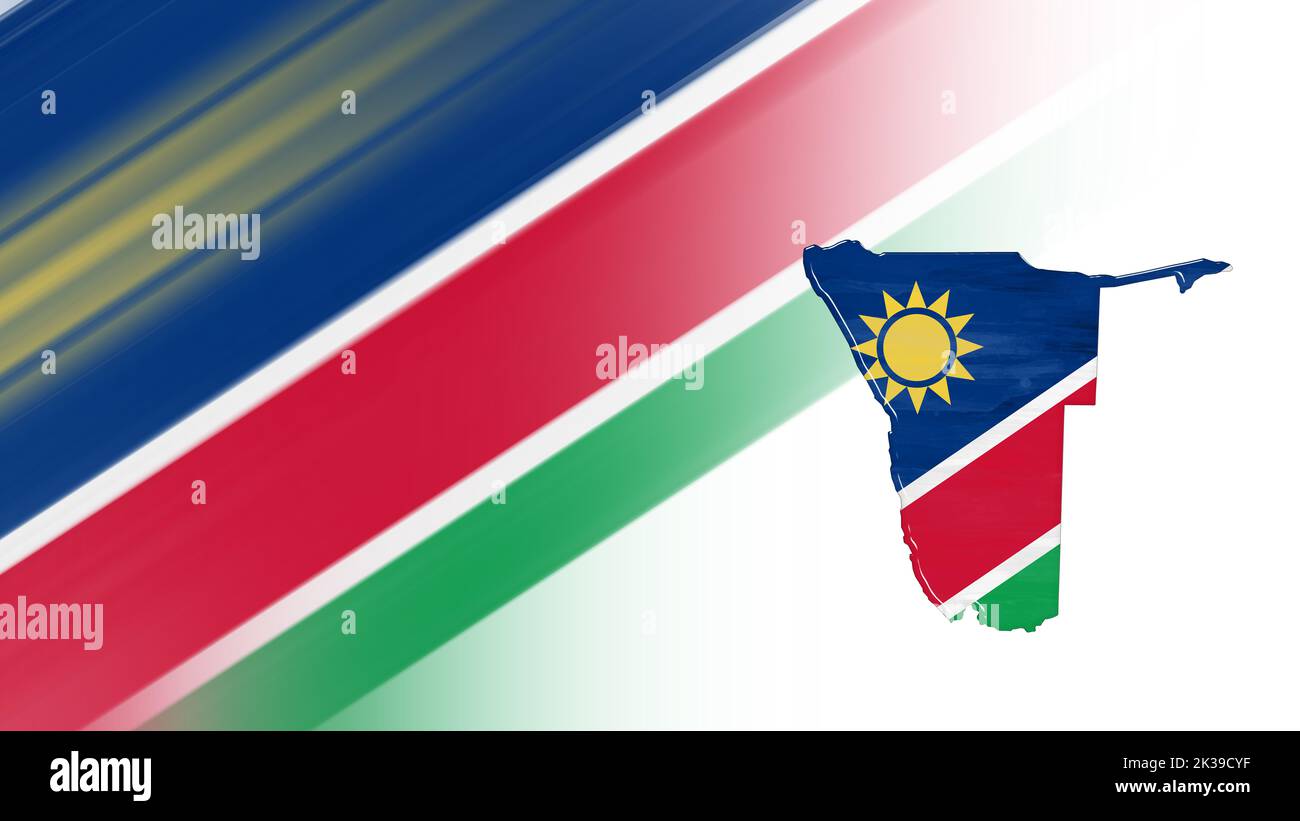 Map of Namibia, flag map, National colors background Stock Photo - Alamy