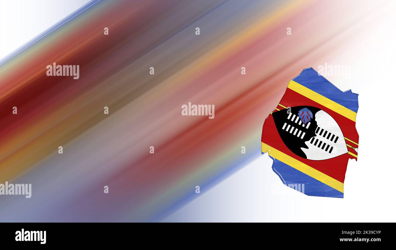 Map of Swaziland, flag map, National colors background Stock Photo - Alamy