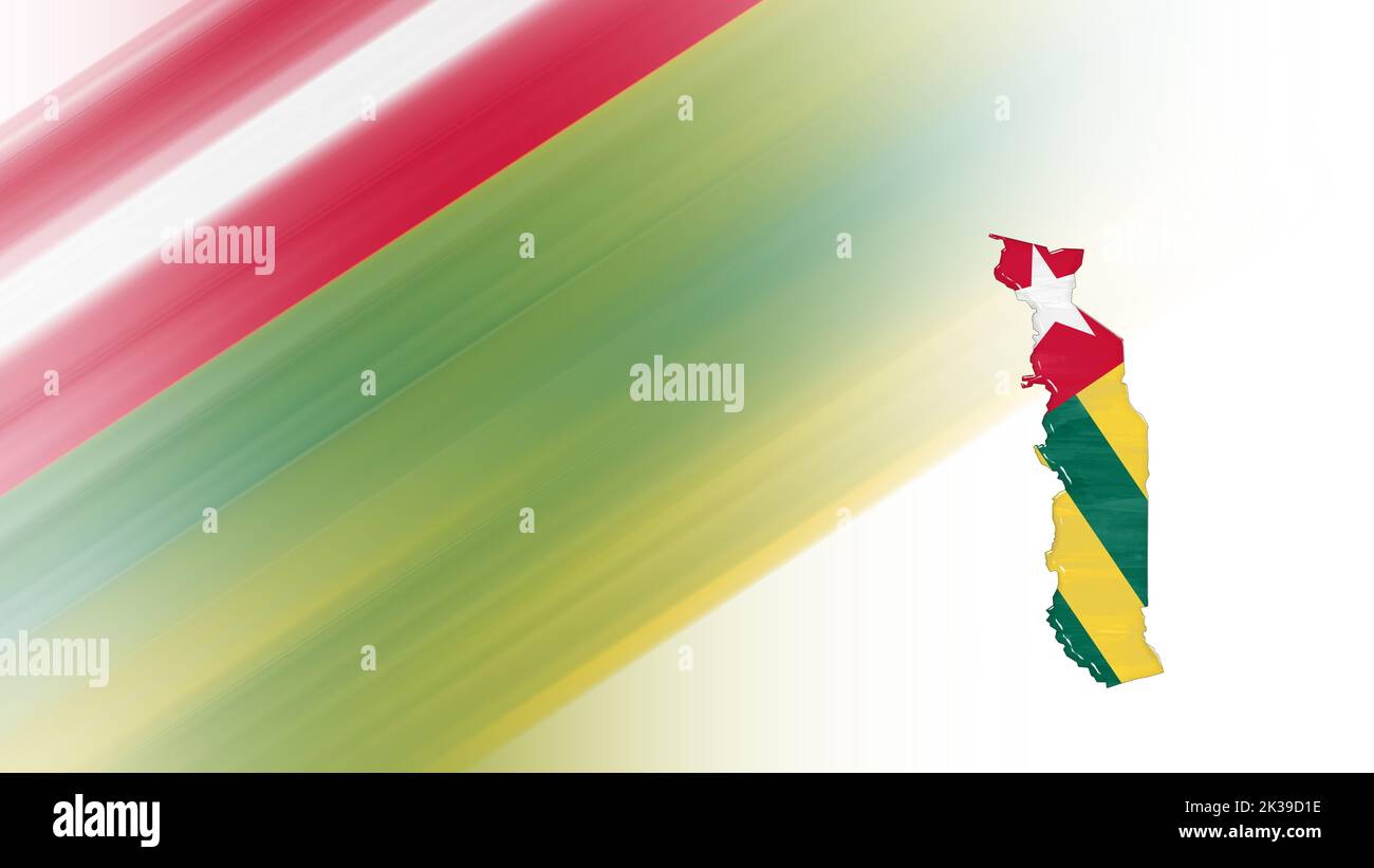 Map of Togo, flag map, National colors background Stock Photo - Alamy