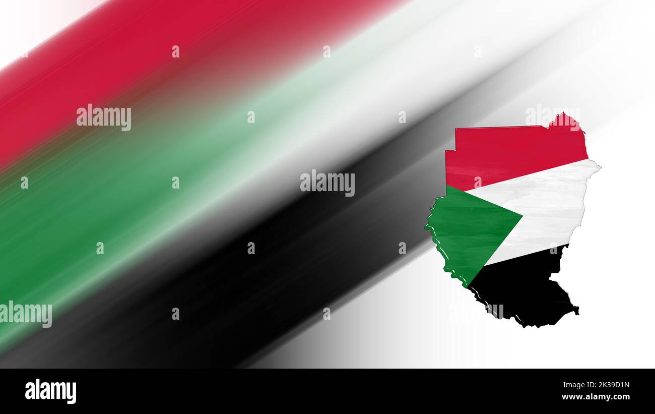 Map of Sudan, flag map, National colors background Stock Photo - Alamy