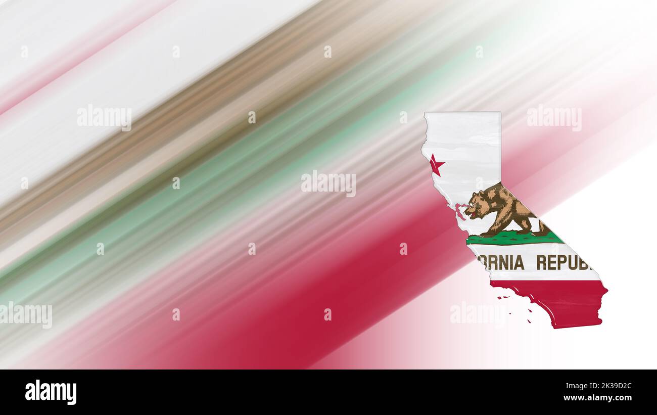 Map of California, flag map, National colors background Stock Photo - Alamy