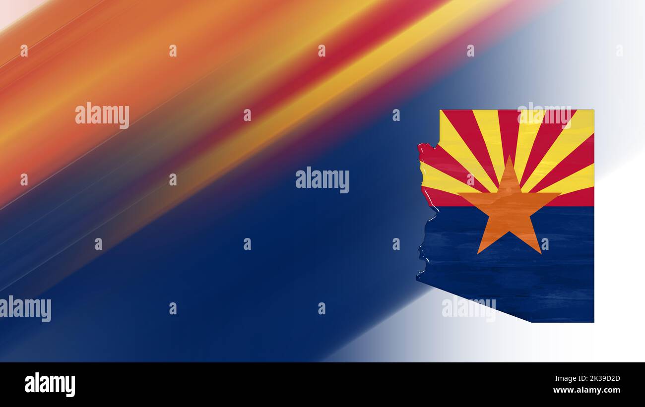 Map of Arizona, flag map, National colors background Stock Photo - Alamy