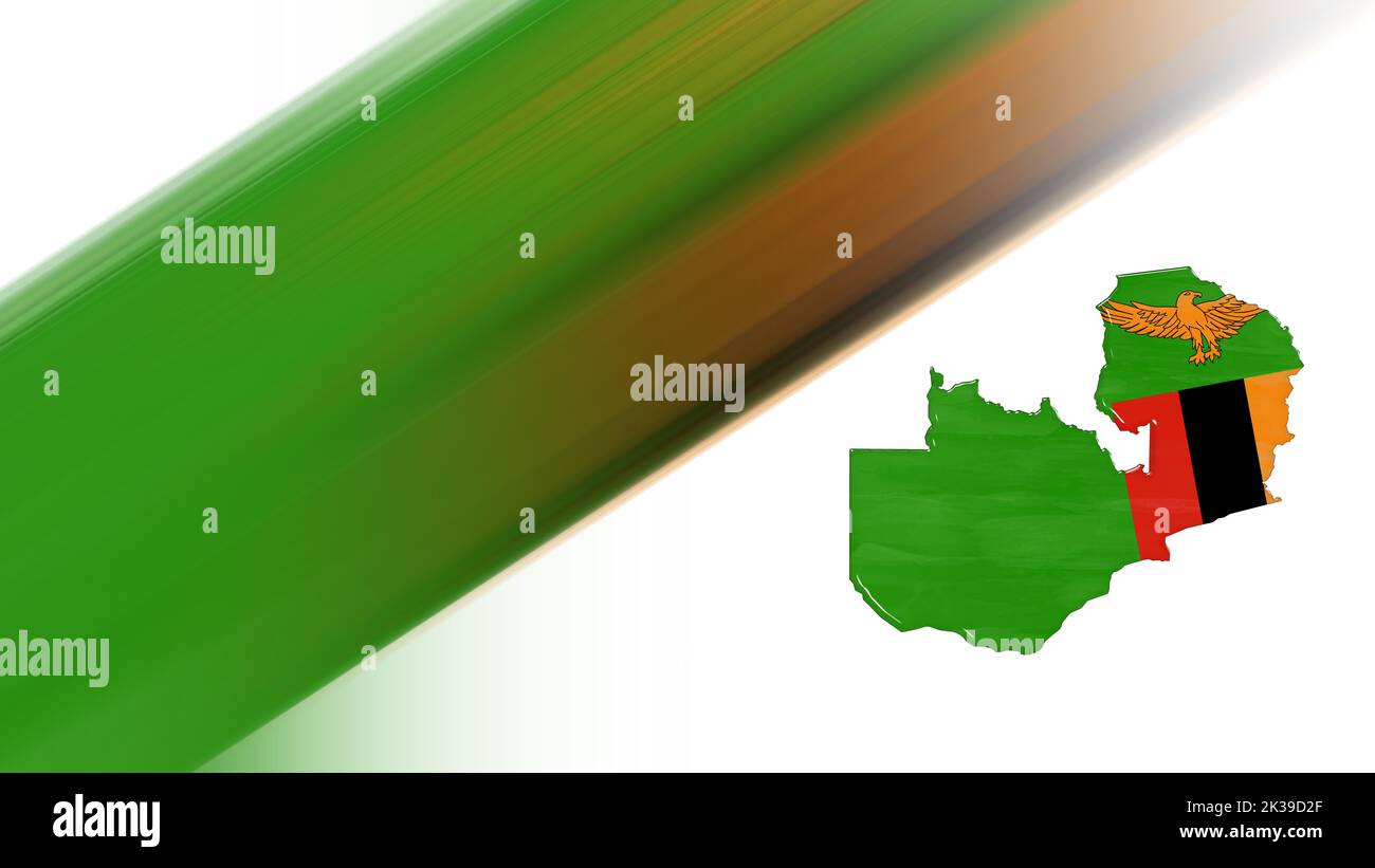 Map of Zambia, flag map, National colors background Stock Photo - Alamy
