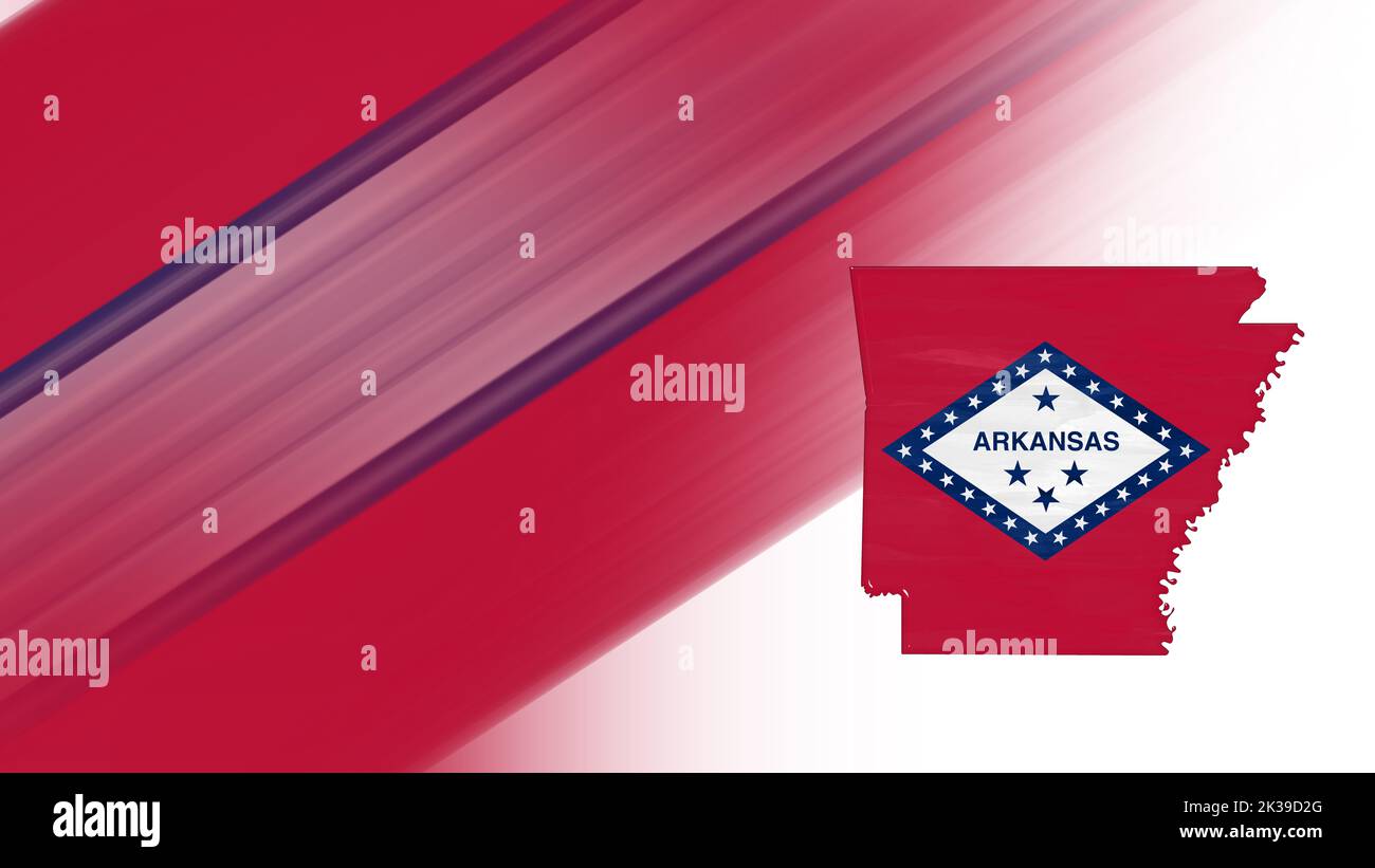 Map of Arkansas, flag map, National colors background Stock Photo - Alamy