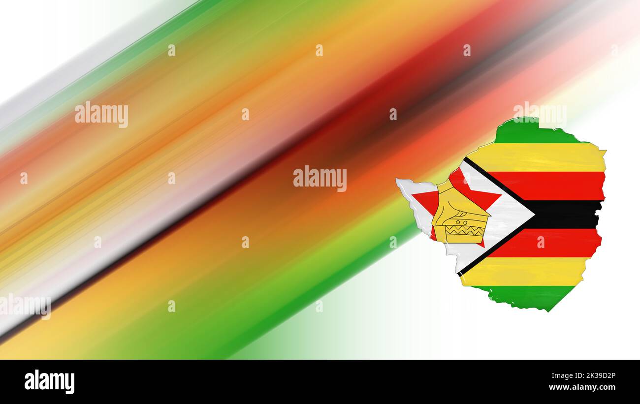 Map of Zimbabwe, flag map, National colors background Stock Photo - Alamy