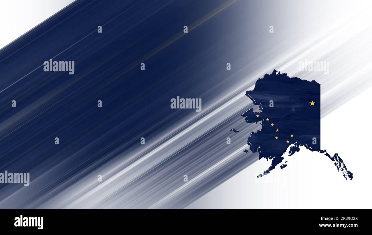 Map of Alaska, flag map, National colors background Stock Photo - Alamy