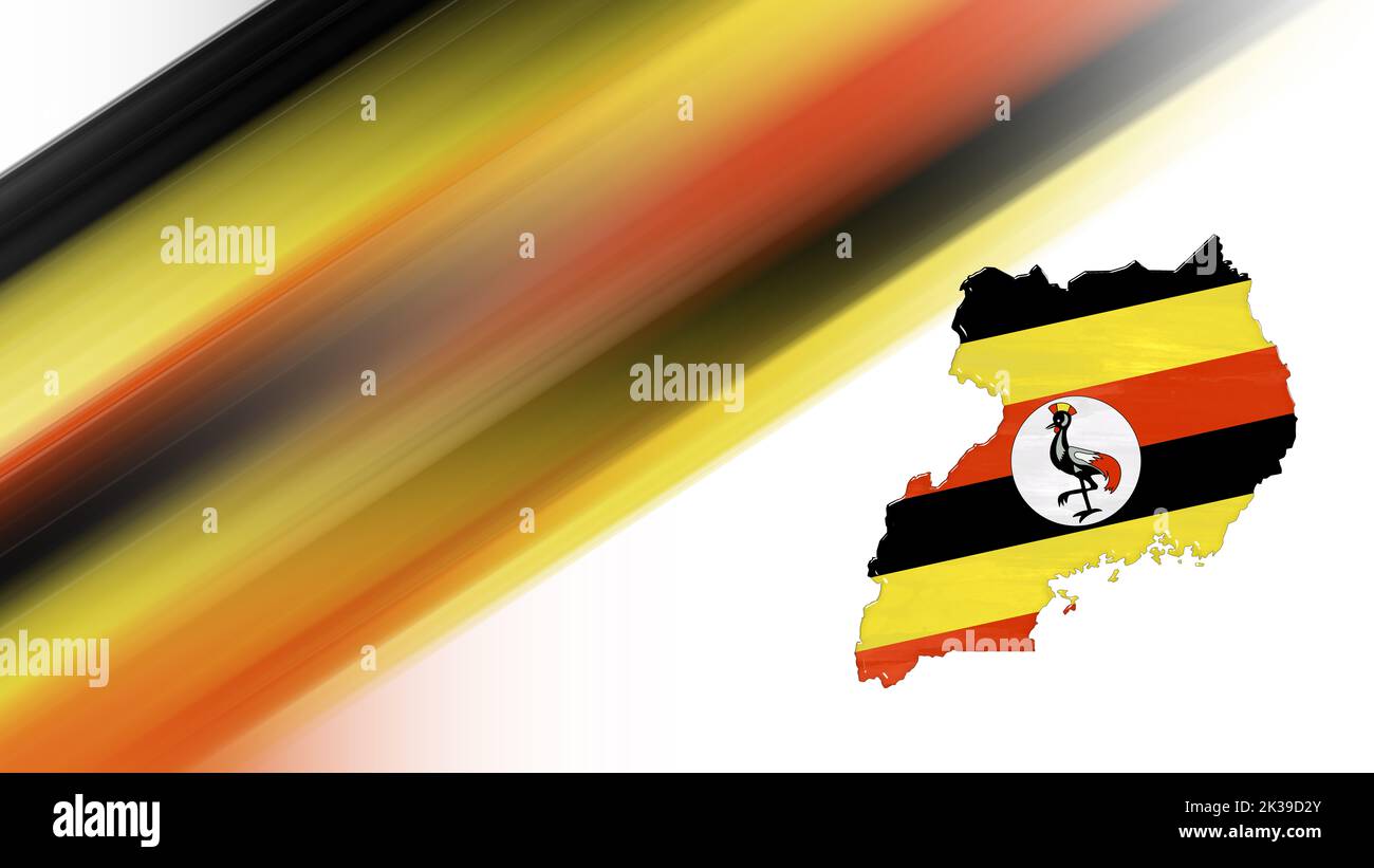 Map of Uganda, flag map, National colors background Stock Photo - Alamy