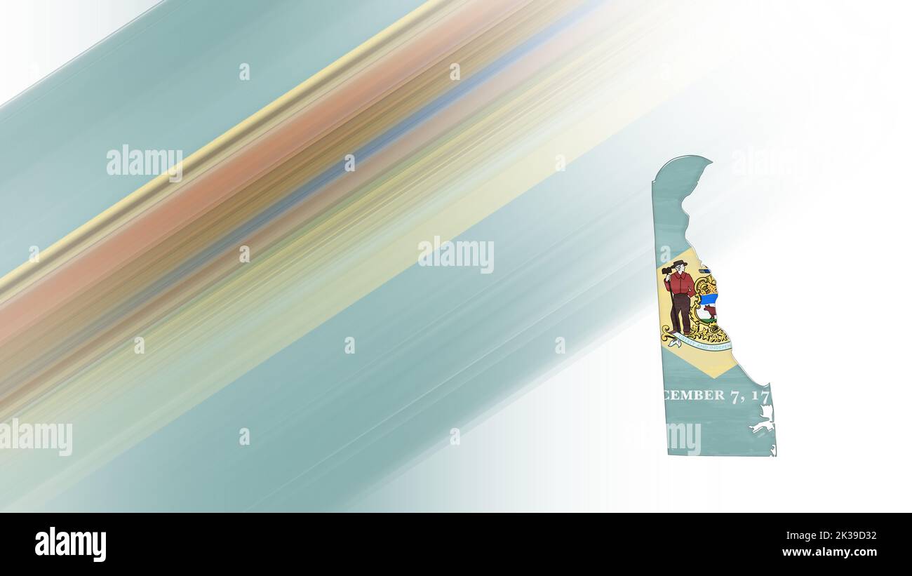 Map of Delaware, flag map, National colors background Stock Photo - Alamy