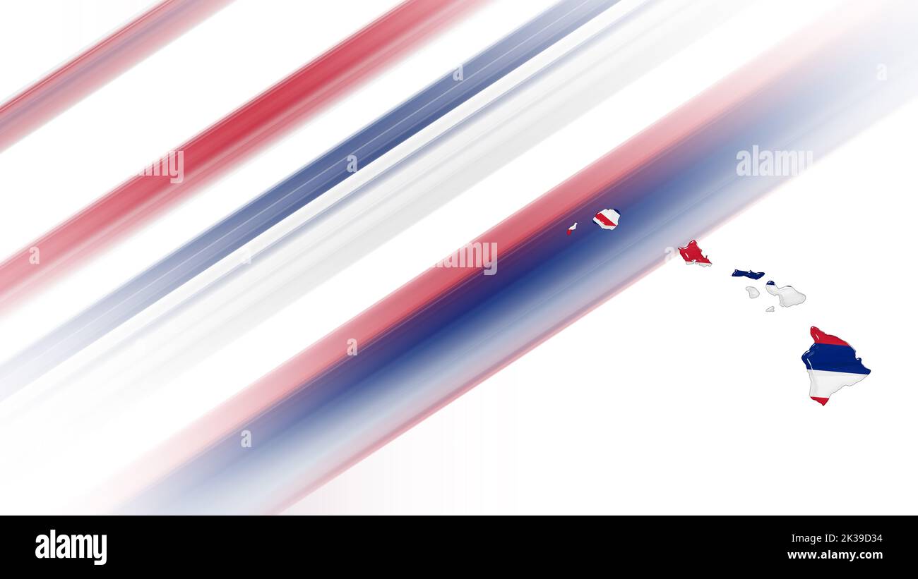 Map of Hawaii, flag map, National colors background Stock Photo - Alamy