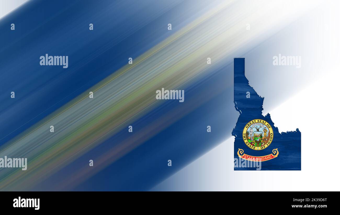 Map of Idaho, flag map, National colors background Stock Photo - Alamy