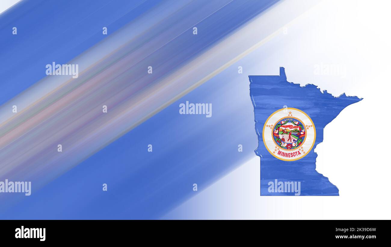 Map of Minnesota, flag map, National colors background Stock Photo - Alamy