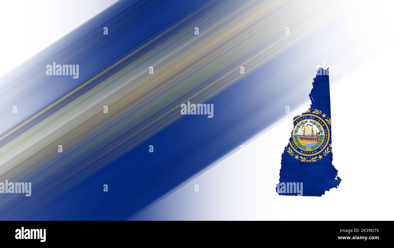 Map of New Hampshire, flag map, National colors background Stock Photo ...