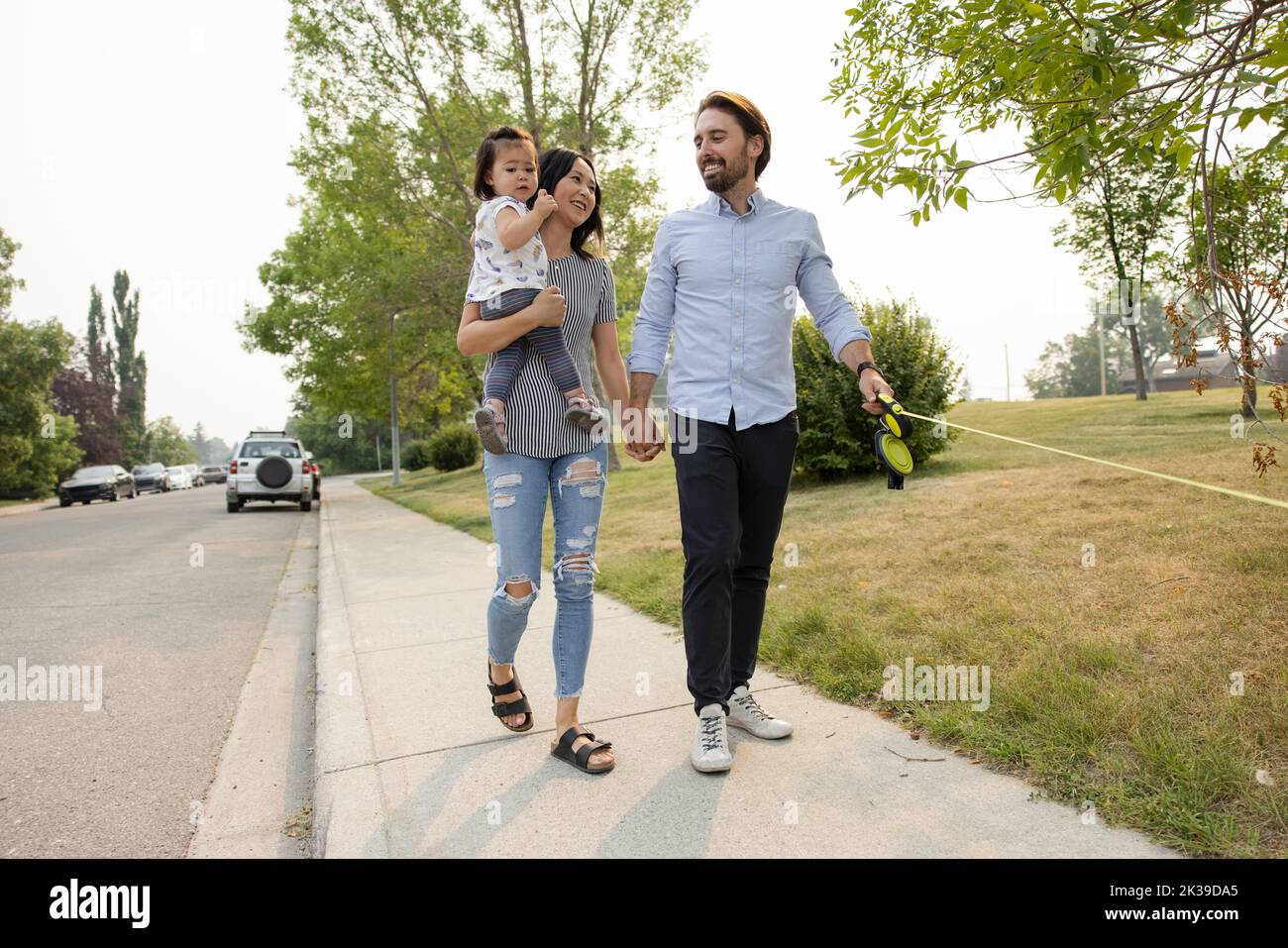 Asian family walking hi-res stock photography and images - Alamy