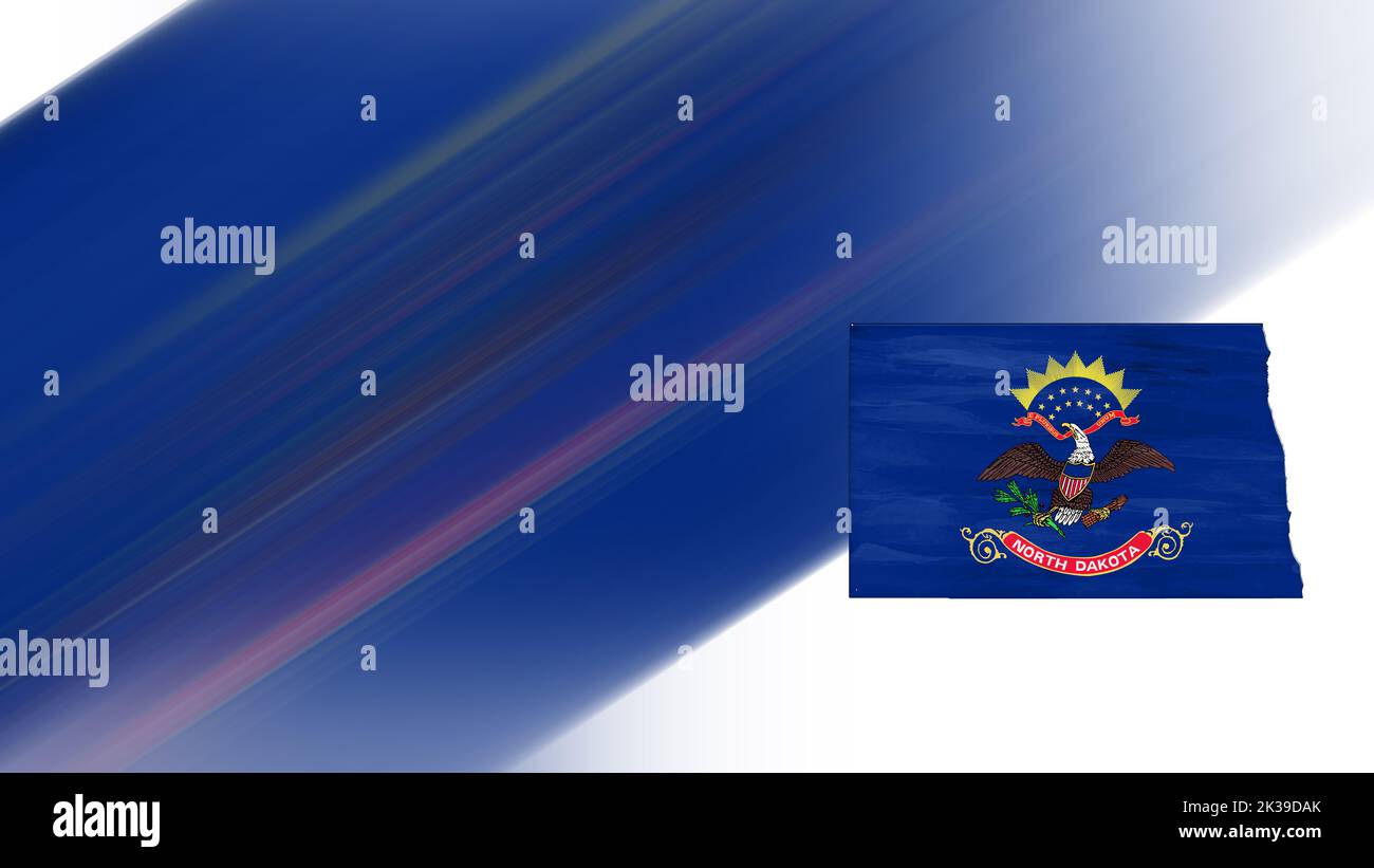 Map of North Dakota, flag map, National colors background Stock Photo - Alamy