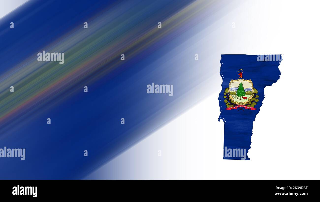 Map of Vermont, flag map, National colors background Stock Photo - Alamy