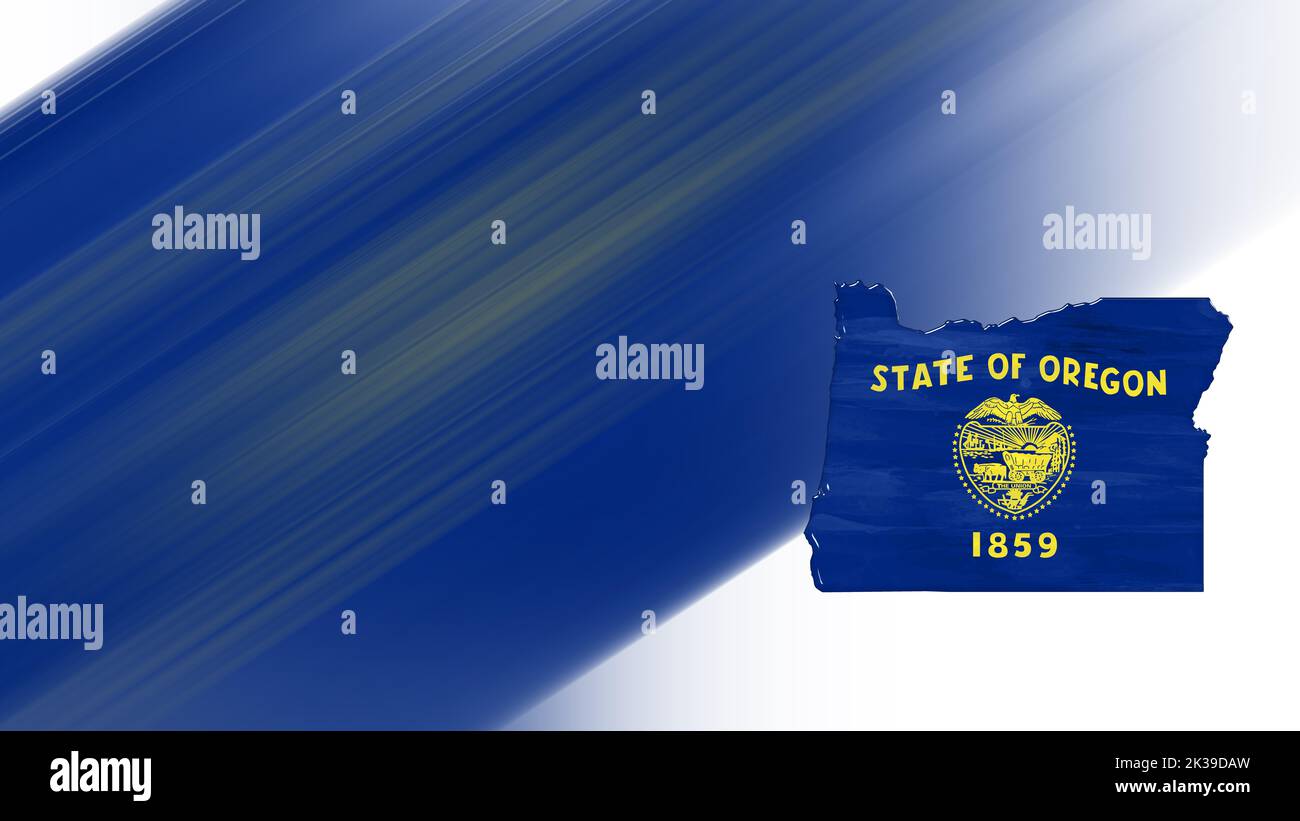 Map of Oregon, flag map, National colors background Stock Photo - Alamy