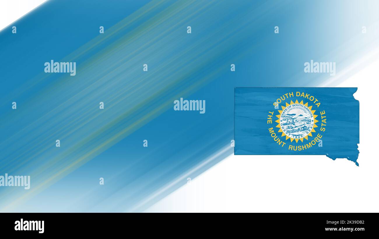 Map of South Dakota, flag map, National colors background Stock Photo - Alamy