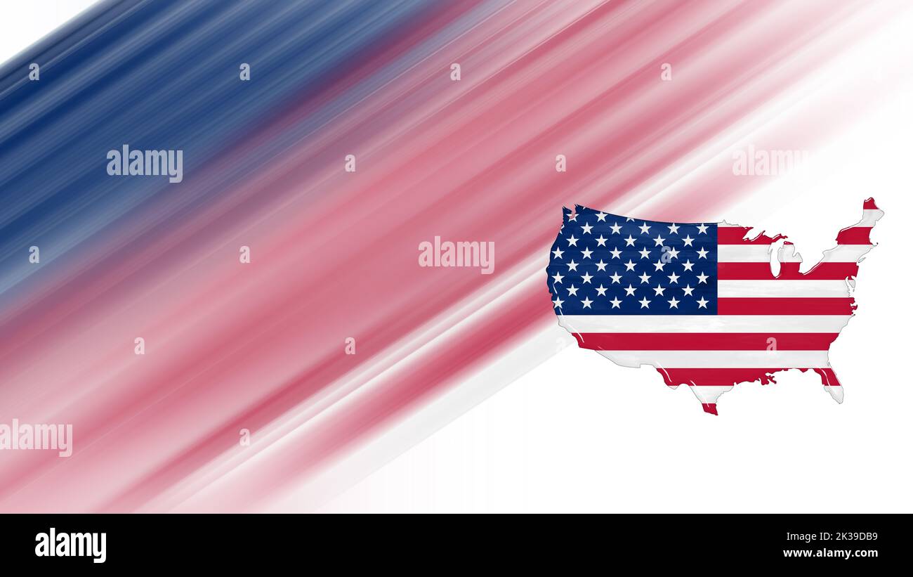 Map of United States, flag map, National colors background Stock Photo ...