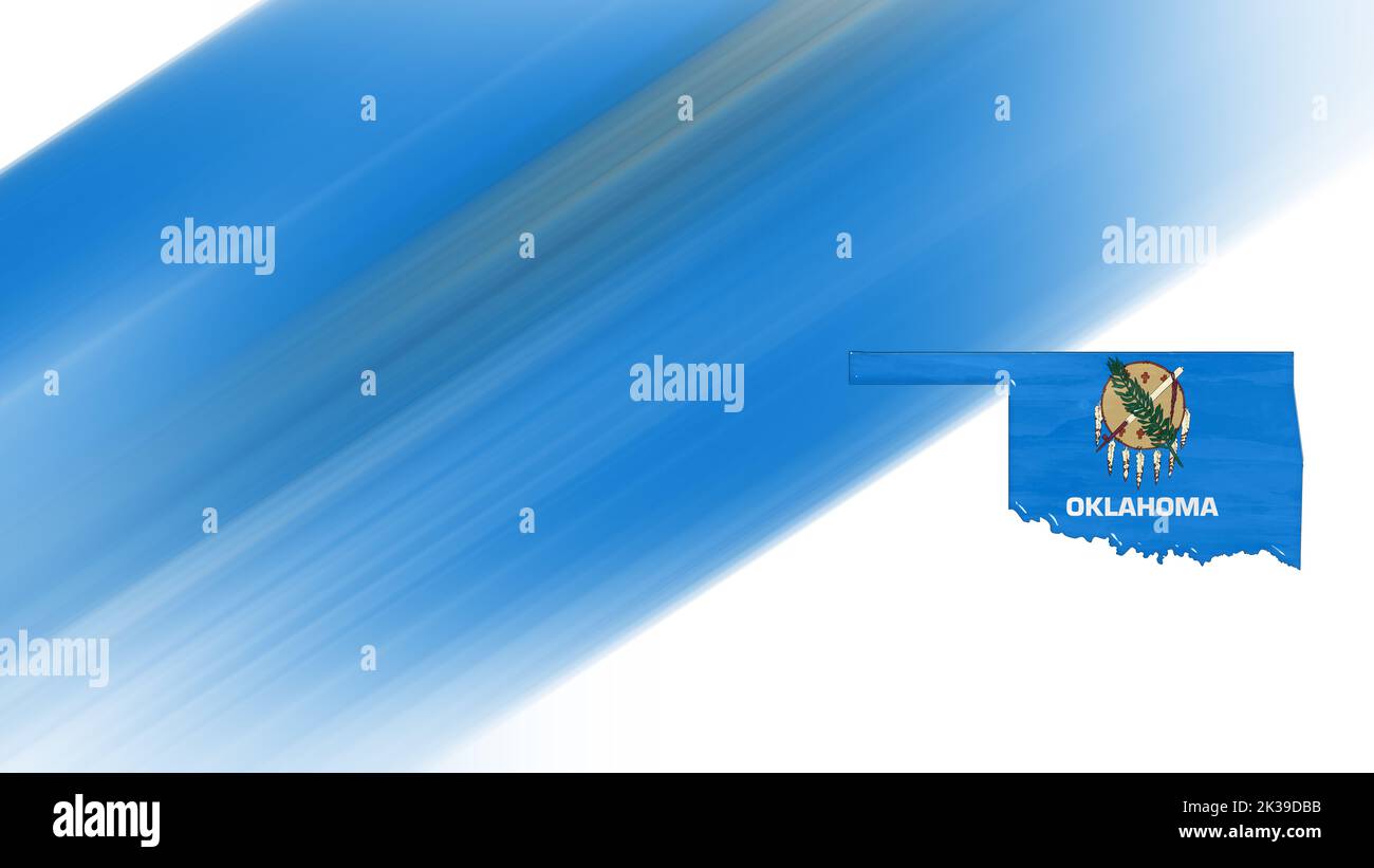 Map of Oklahoma, flag map, National colors background Stock Photo - Alamy