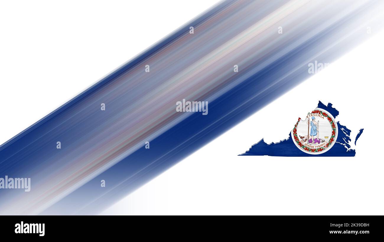 Map of Virginia, flag map, National colors background Stock Photo - Alamy