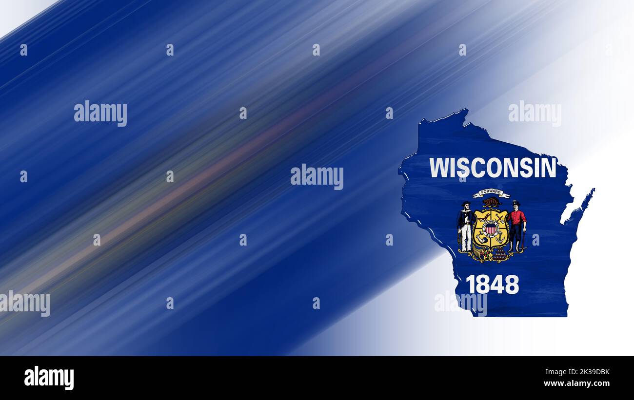 Map of Wisconsin, flag map, National colors background Stock Photo - Alamy