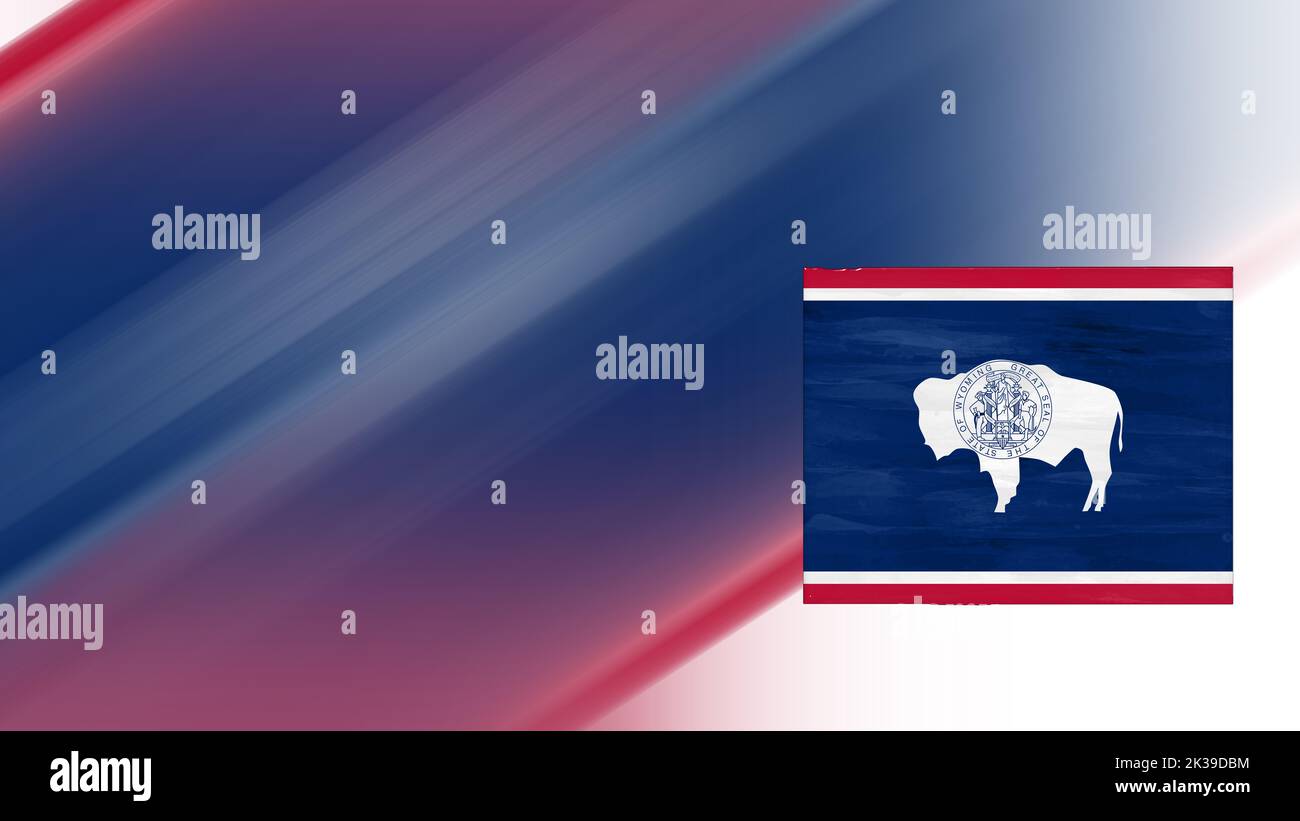 Map of Wyoming, flag map, National colors background Stock Photo - Alamy