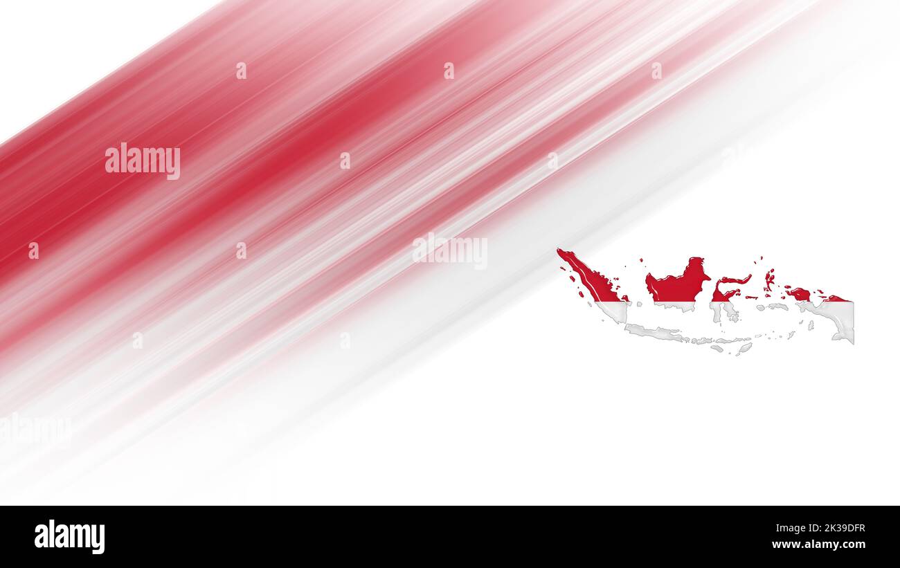 Map of Indonesia, flag map, National colors background Stock Photo - Alamy