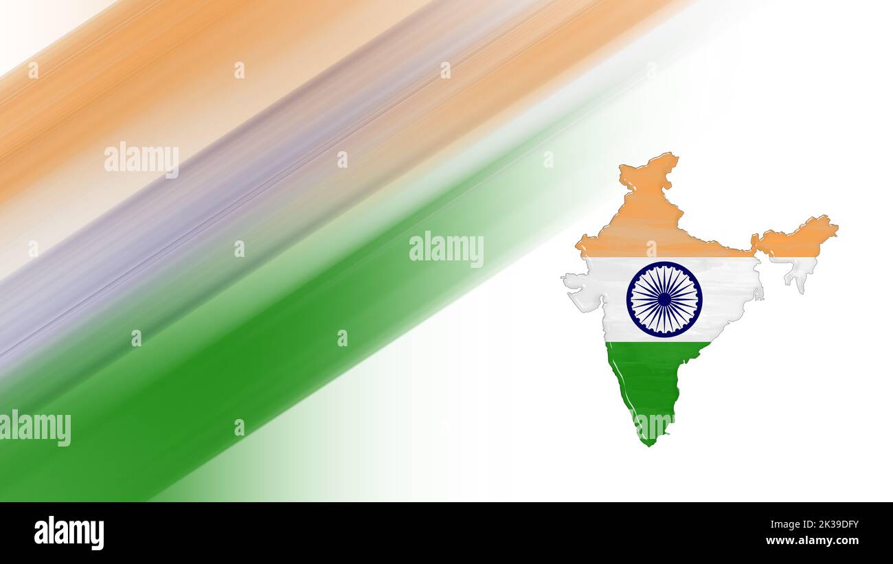 Map of India, flag map, National colors background Stock Photo - Alamy