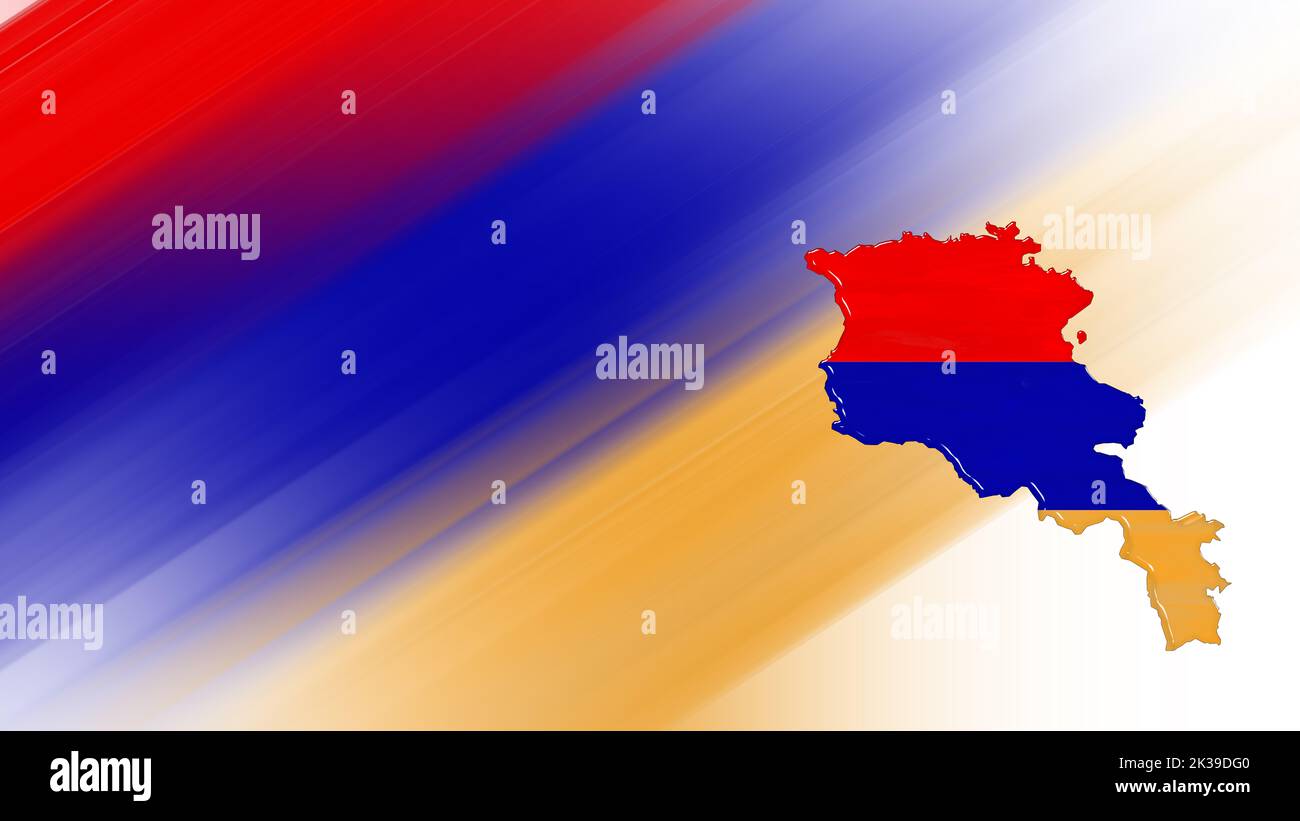 Map of Armenia, flag map, National colors background Stock Photo - Alamy