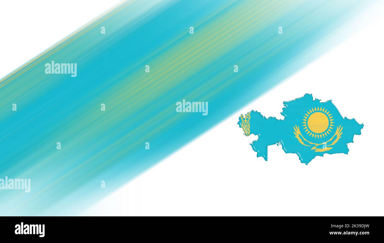 Map of Kazakhstan, flag map, National colors background Stock Photo - Alamy