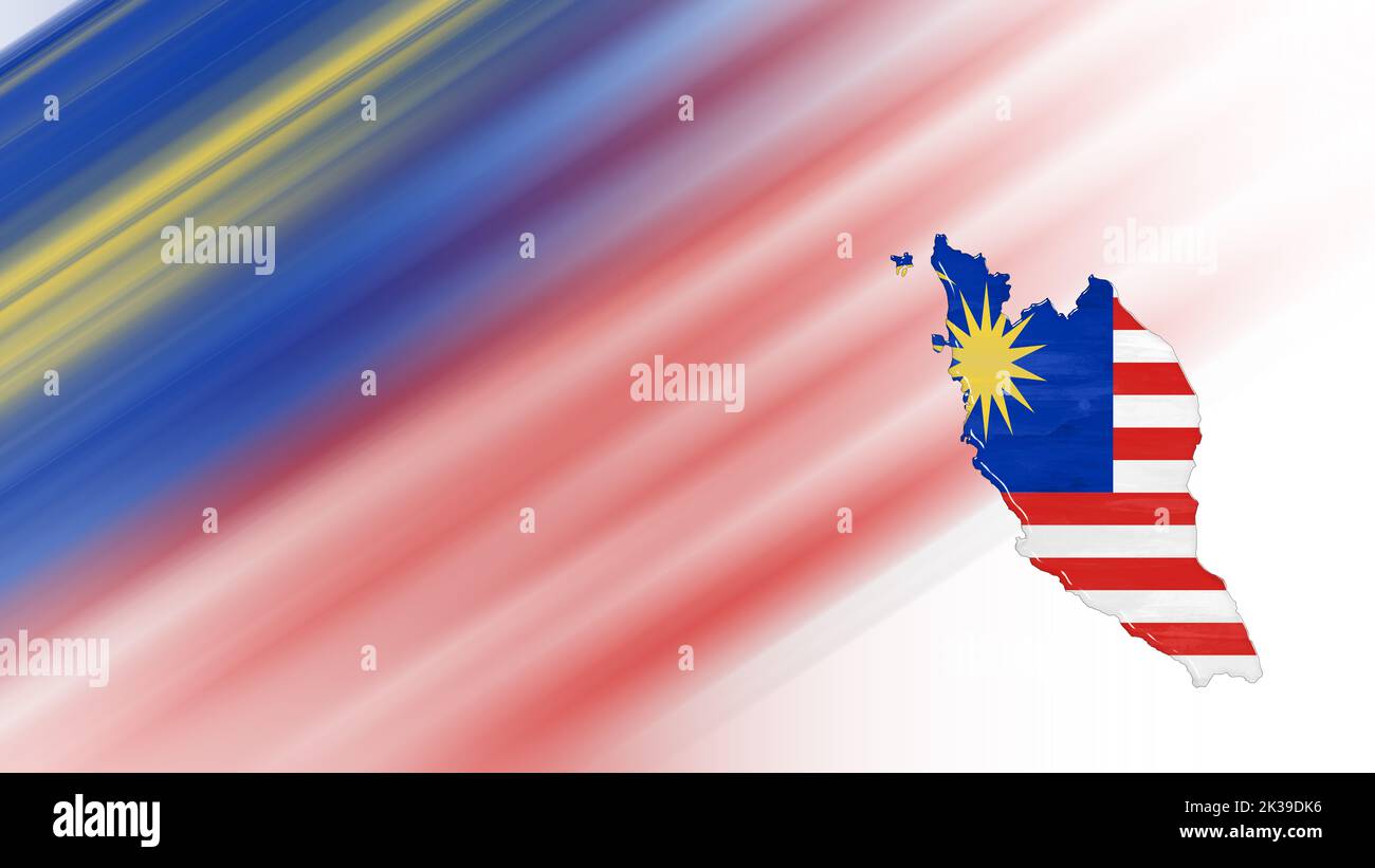 Map of Malaysia, flag map, National colors background Stock Photo - Alamy