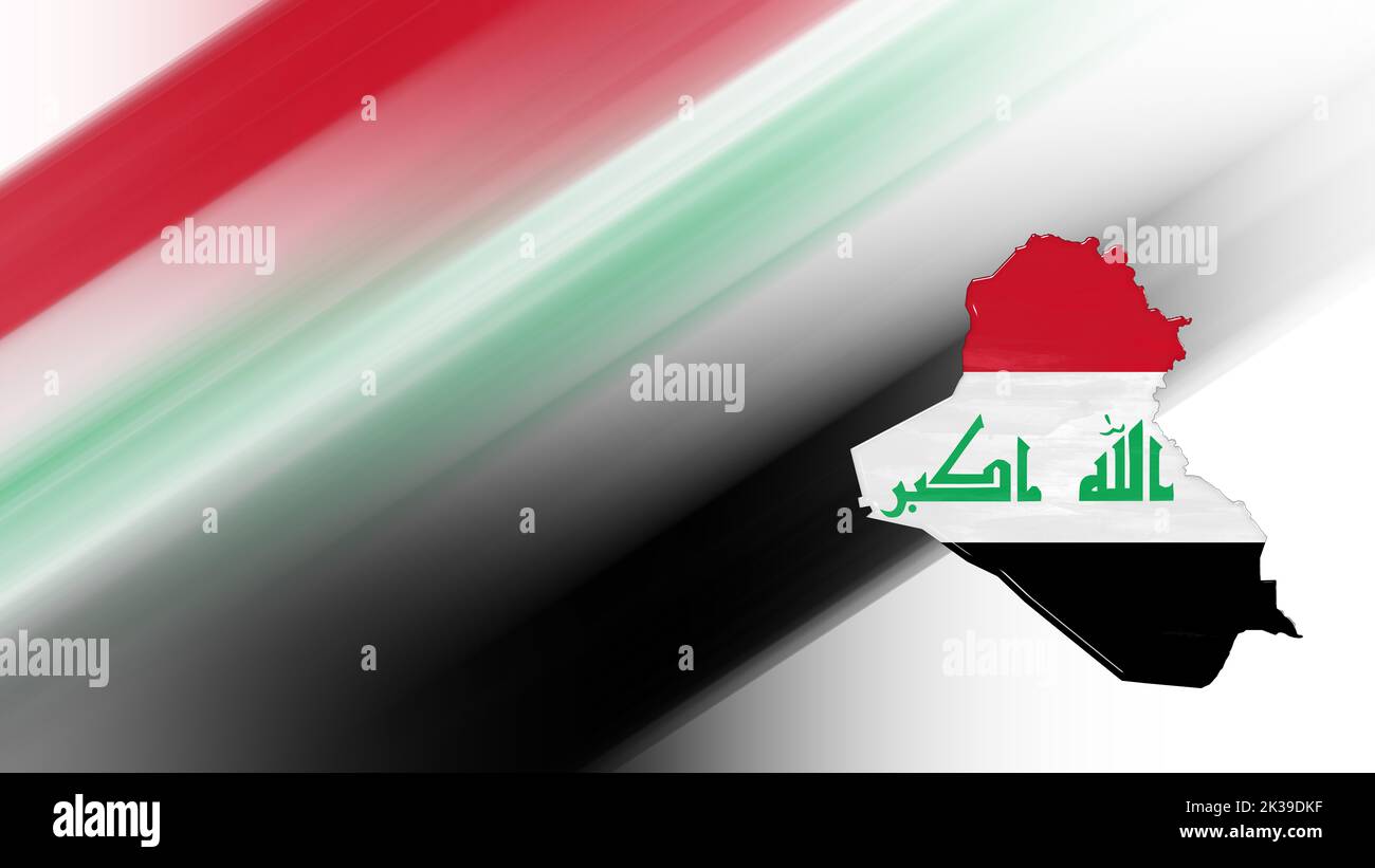 Map of Iraq, flag map, National colors background Stock Photo - Alamy