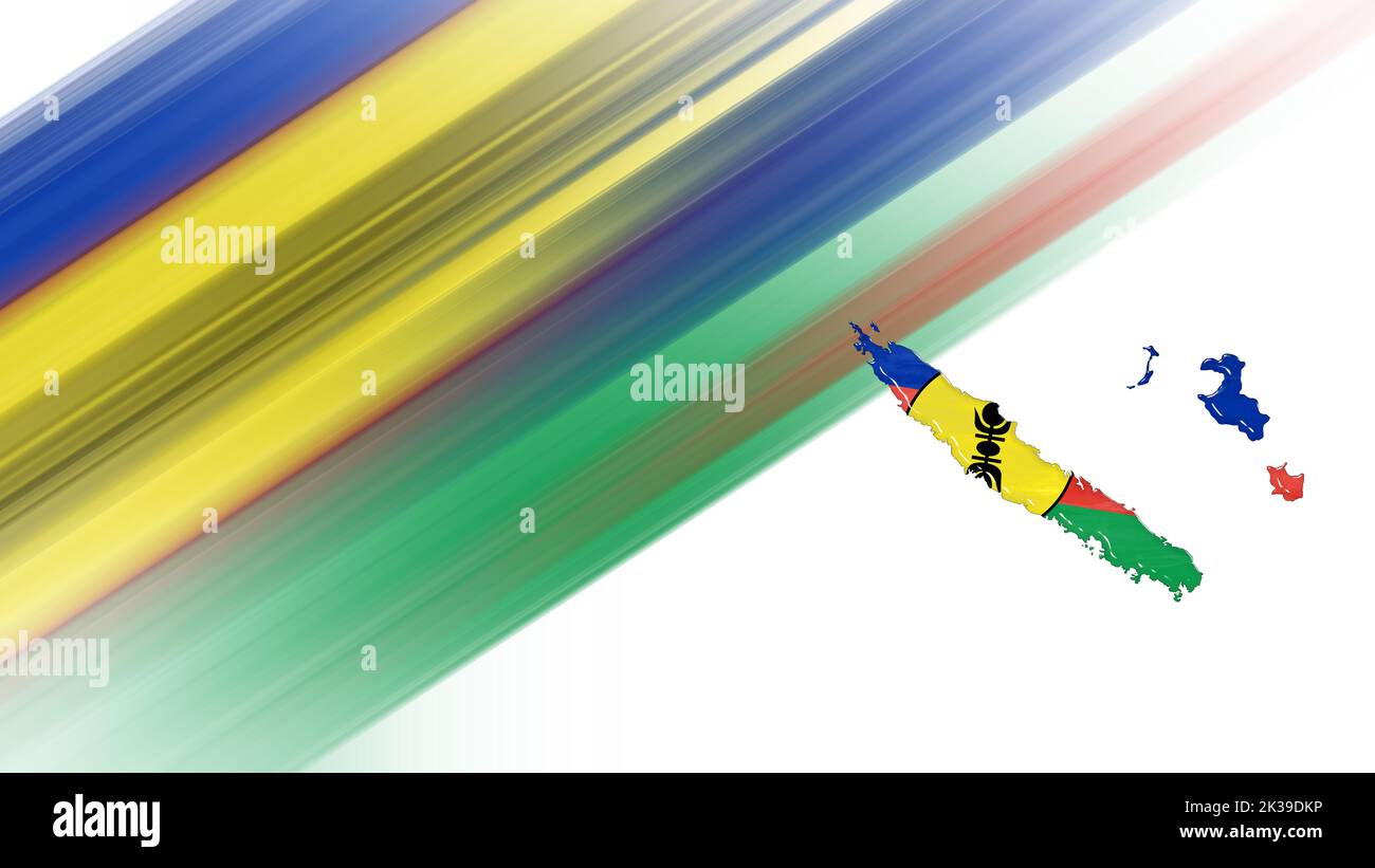 Map of New Caledonia, flag map, National colors background Stock Photo ...
