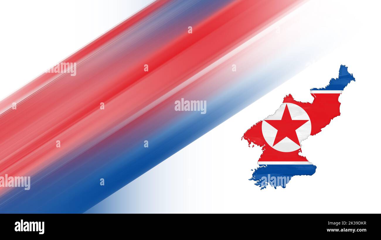 Map of North Korea, flag map, National colors background Stock Photo ...