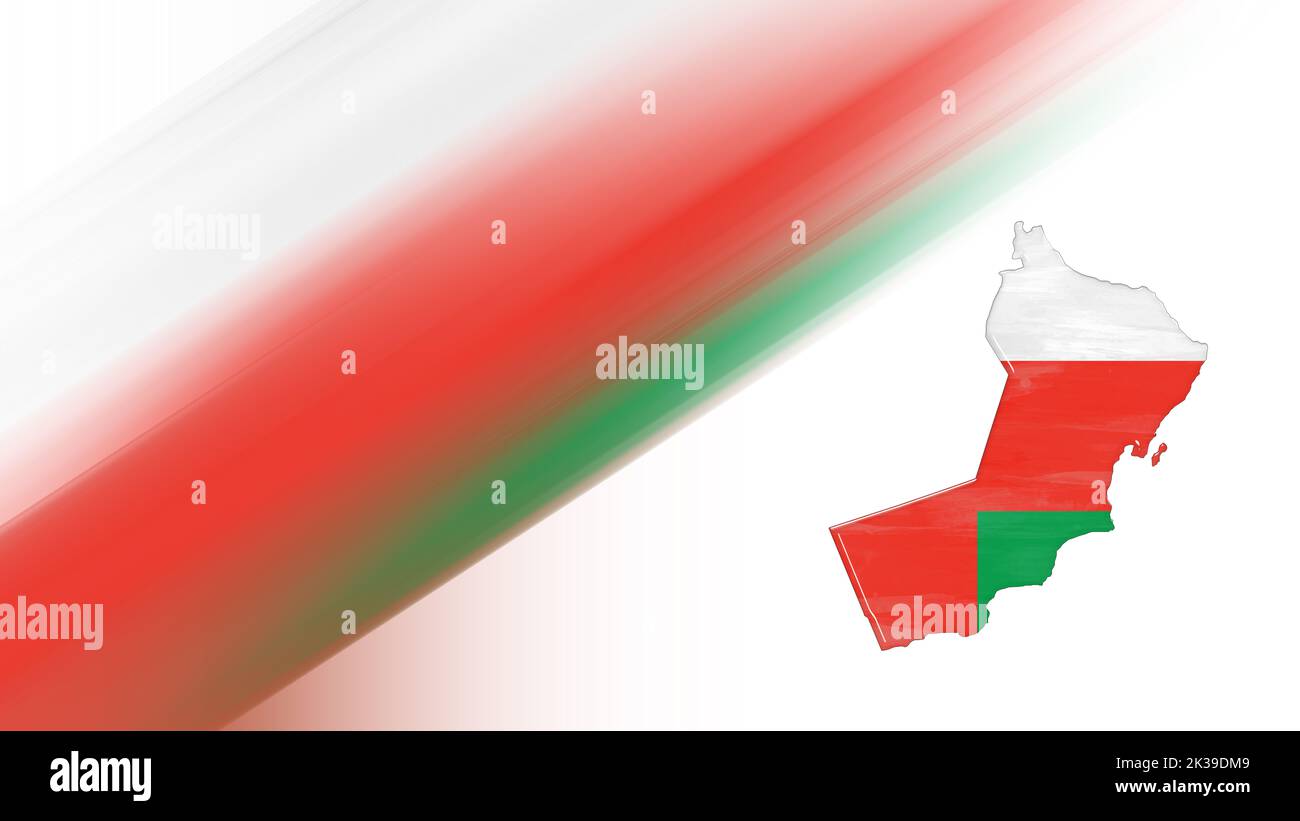 Map of Oman, flag map, National colors background Stock Photo - Alamy