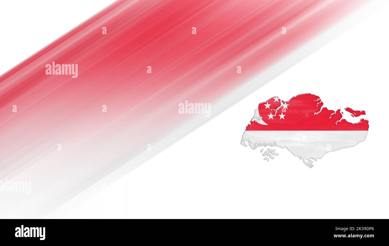 Map of Singapore, flag map, National colors background Stock Photo - Alamy