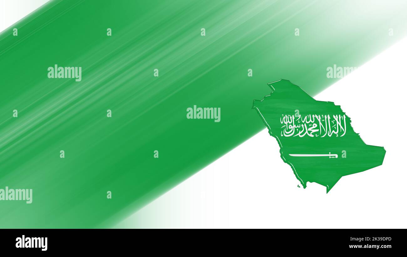 Map of Saudi Arabia, flag map, National colors background Stock Photo ...