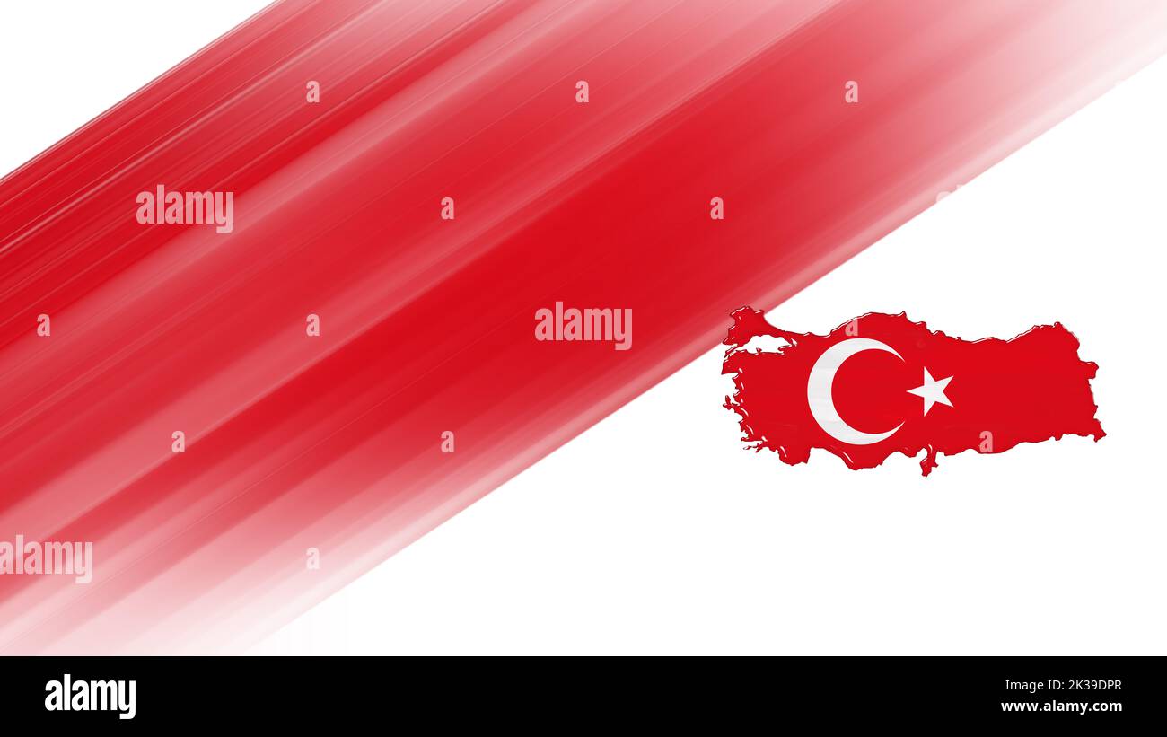Map of Turkey, flag map, National colors background Stock Photo - Alamy