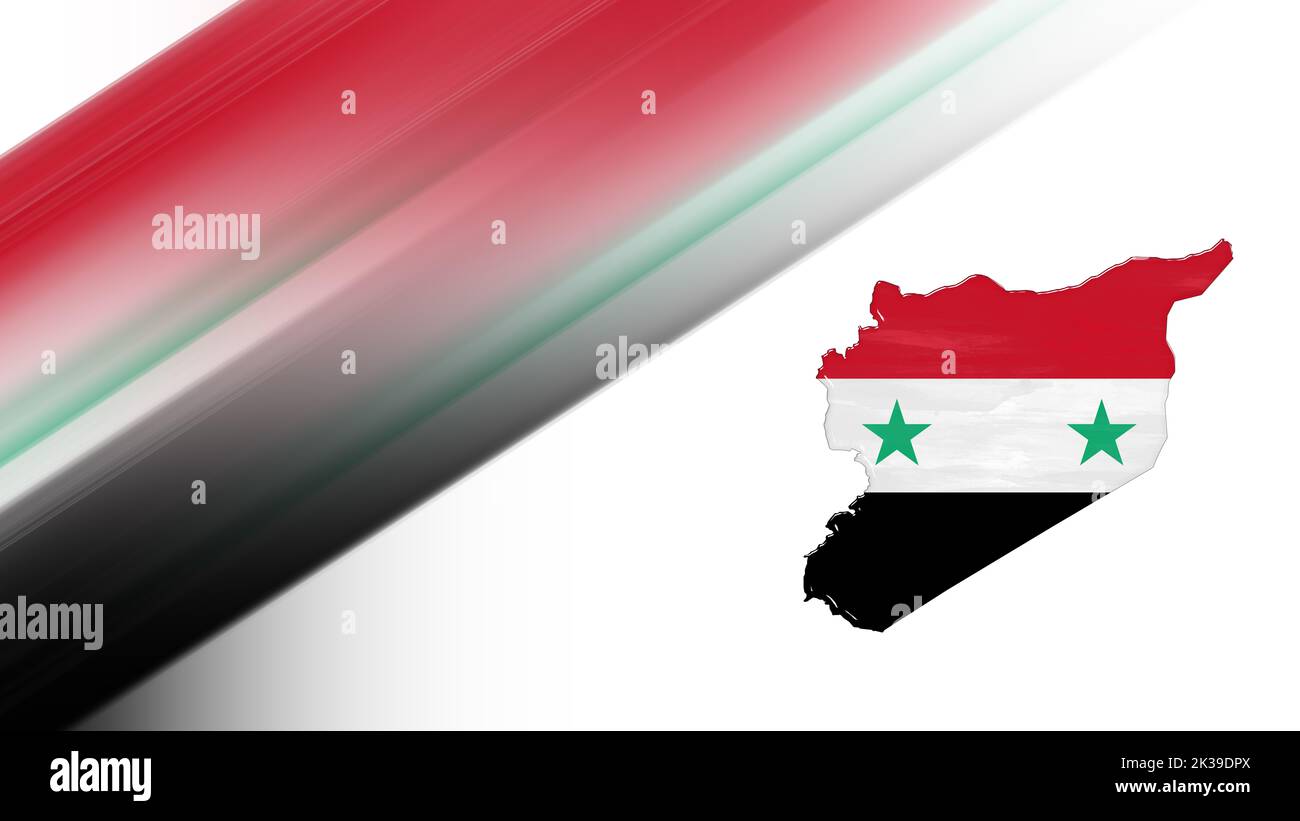Map of Syria, flag map, National colors background Stock Photo - Alamy