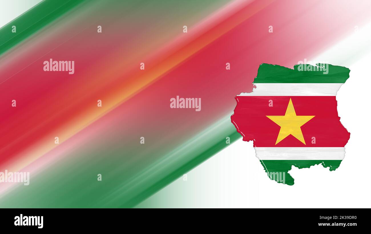 Map of Suriname, flag map, National colors background Stock Photo - Alamy