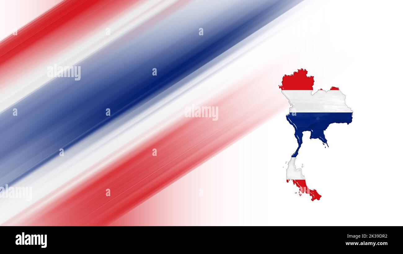 Map of Thailand, flag map, National colors background Stock Photo - Alamy