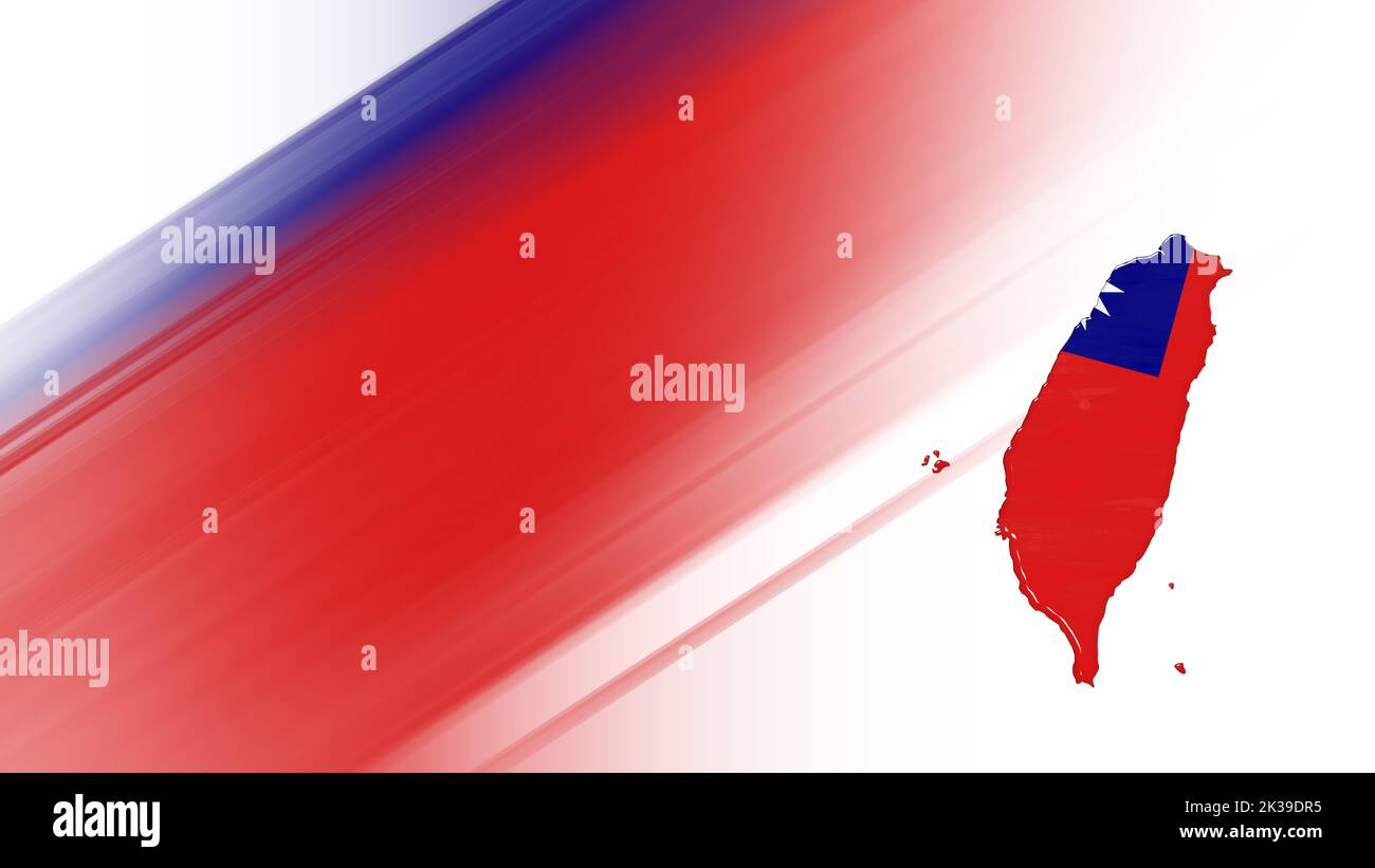 Map of Taiwan, flag map, National colors background Stock Photo - Alamy