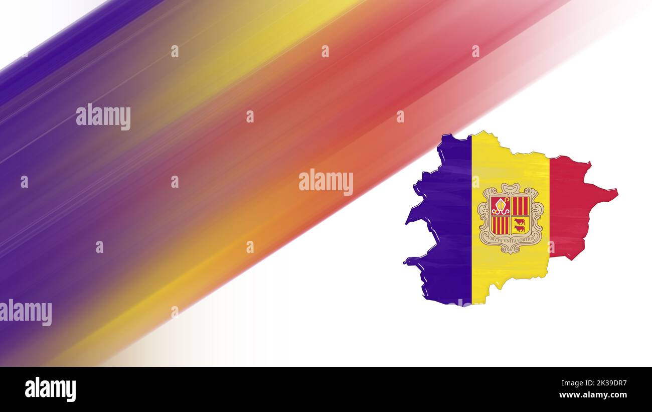 Map of Andorra, flag map, National colors background Stock Photo - Alamy