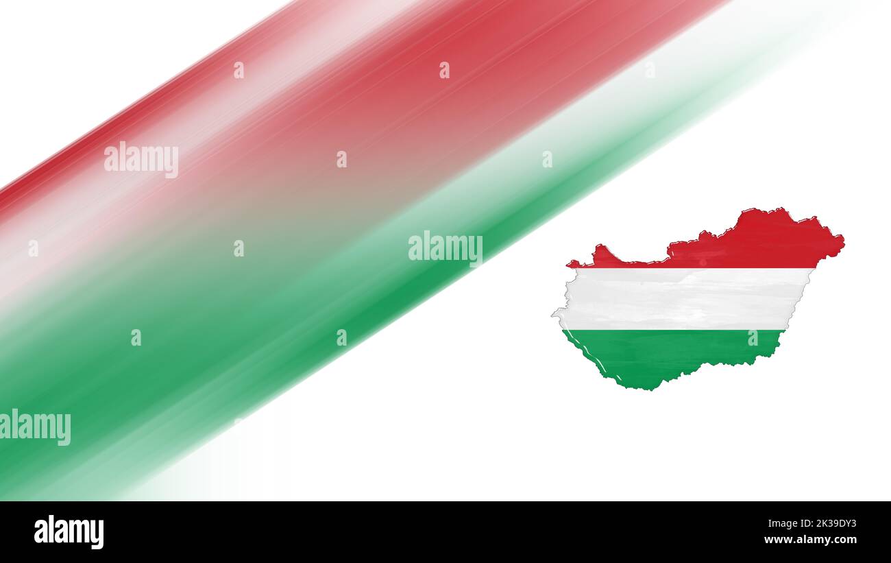 Map of Hungary, flag map, National colors background Stock Photo - Alamy