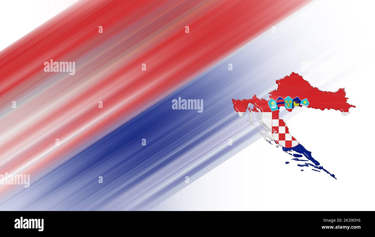Map of Croatia, flag map, National colors background Stock Photo - Alamy